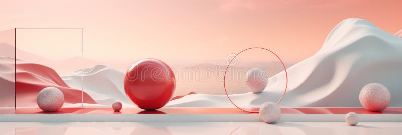 A Dreamy Background, Abstract Geometric Shapes and Reflective Surfaces ...