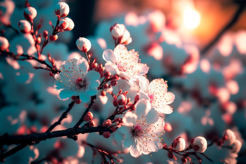Dreamy Beautiful Cherry Blossom Spring Time , Generative AI Stock ...