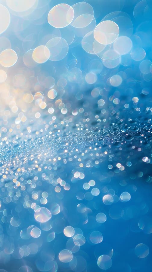 Dreamy Blue Bokeh Lights Background with Lens Flare Effects Stock Photo ...