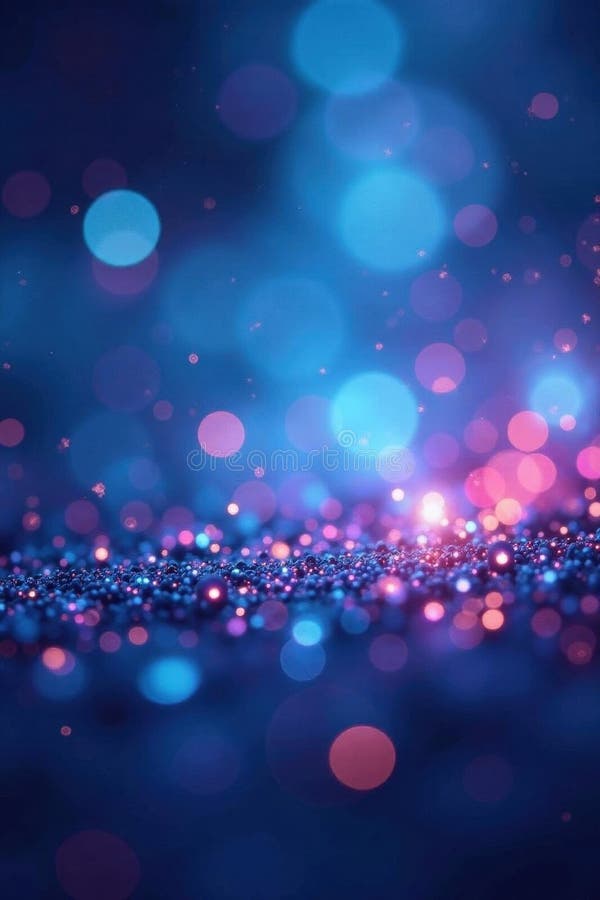 Dreamy Blue Bokeh, Rainbow Highlights on Soft Glow, Illustration ...