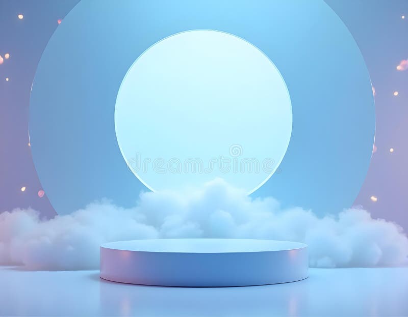 Dreamy Blue Display Stand Background Stock Illustration - Illustration ...