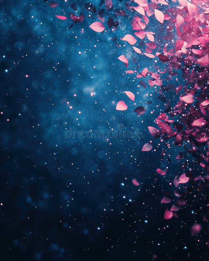 Dreamy Blue-Purple Banner with Turquoise Confetti Burst Frame Stock ...