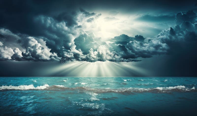 Dreamy Blue Sea and Sky Background for Invitations and Posters. Stock ...