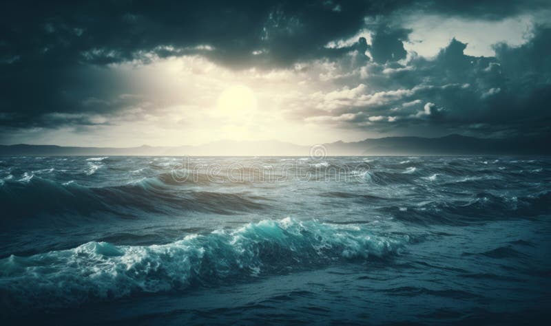 Dreamy Blue Sea and Sky Background for Invitations and Posters. Stock ...