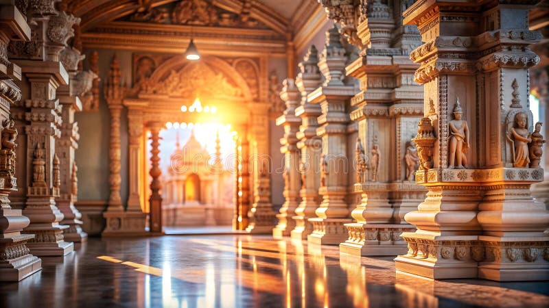 A Dreamy, Blurred Perspective of a Tranquil Temple Interior AI ...