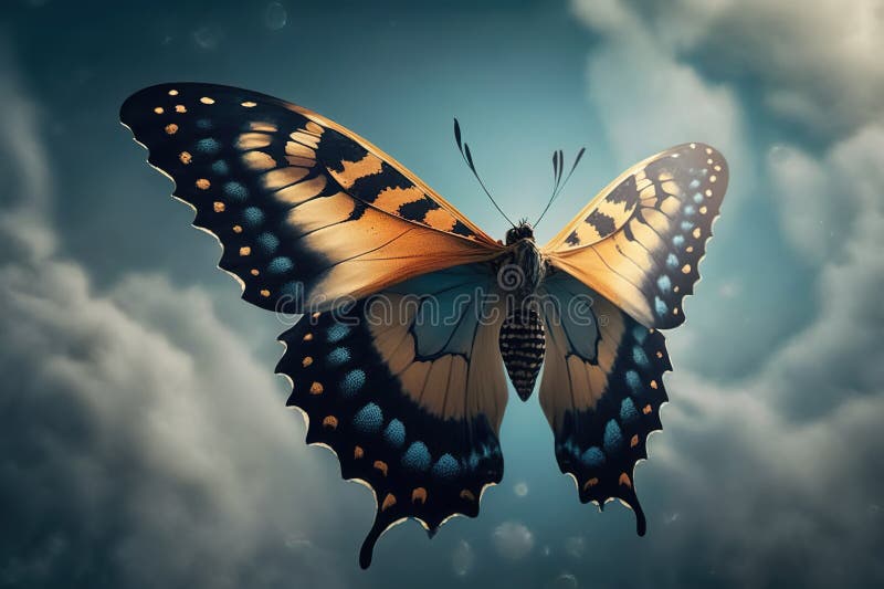 Dreamy Butterfly Flying. Ai Generated Stock Illustration - Illustration ...