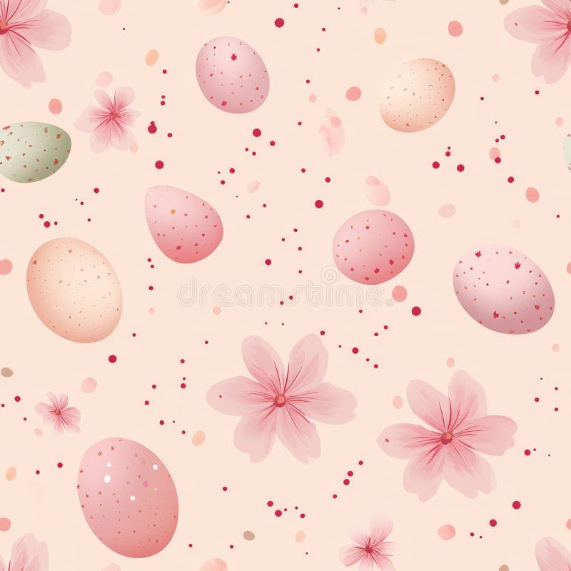 A Dreamy Cherry Blossom Easter Pattern with Fluffy Pink Petals and ...