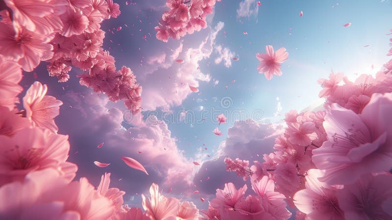 Dreamy Cherry Blossoms Adrift in Ethereal Spring Light Stock Photo ...