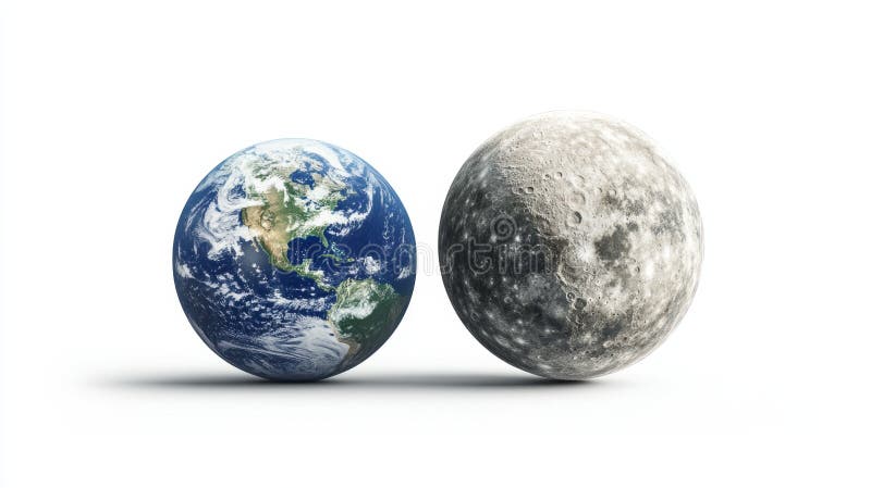 Dreamy Earth and Moon Resting Together in Tranquil Space Setting Stock ...