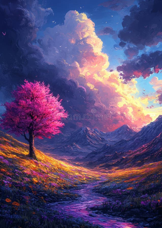 Dreamy Elemental Harmony stock illustration. Illustration of dreamlike ...