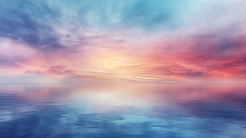 Dreamy, Ethereal Sky with Vibrant Colors Reflecting on a Calm Water ...