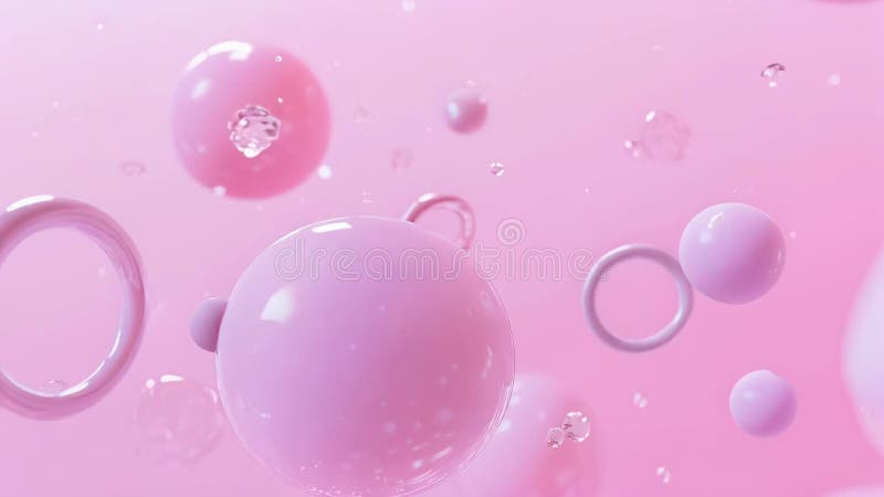 Dreamy Floating Bubbles in a Soft Pink Environment Stock Footage ...