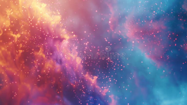 Dreamy Galaxy: Abstract Nebula with Sparkling Light Effects Background ...