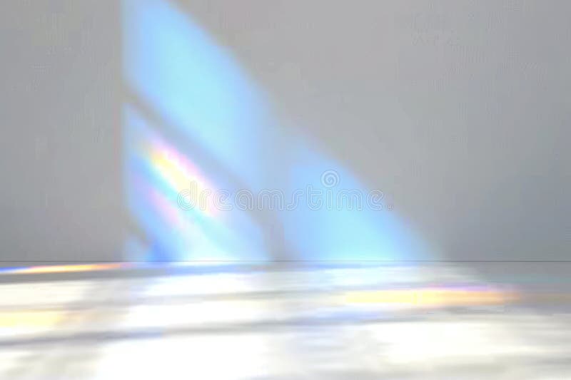 Dreamy Gray White Exhibition Background with Rainbow Disco Crystal ...