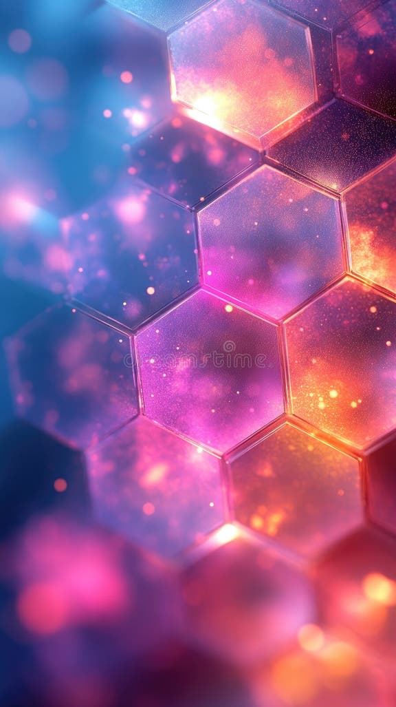 Dreamy Hexagonal Background with Soft Pastel Gradients and Artistic ...