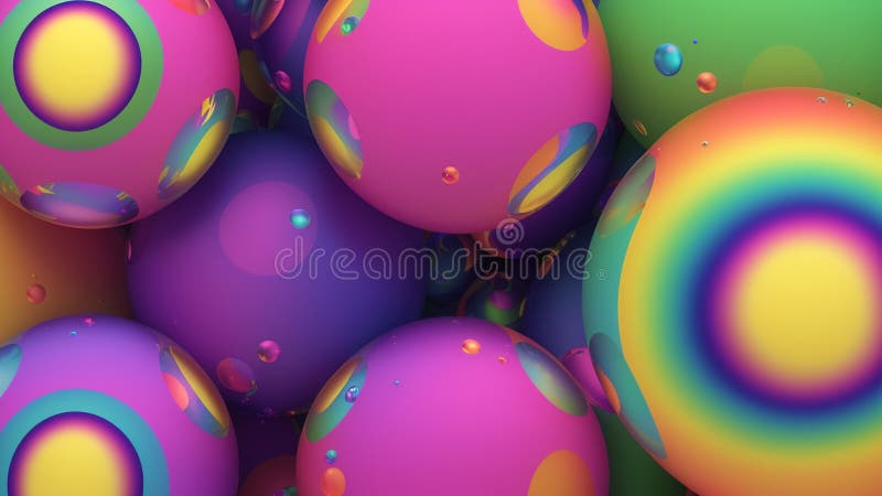 A Dreamy Image of a Bunch of Colorful Balls with a Rainbow Center AI ...