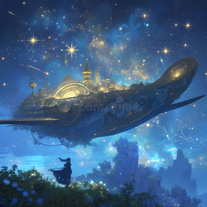 Ethereal Nautilus: a Journey through Stellar Wonders Stock Illustration ...