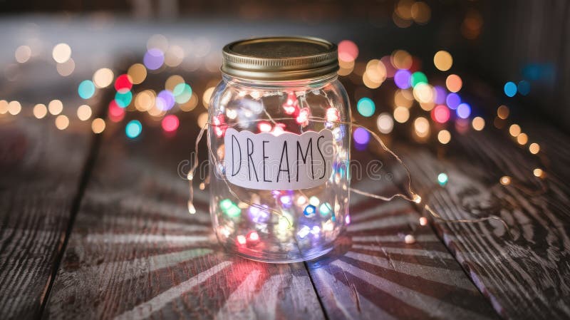 Dreamy Jar with ?DREAMS are MADE of STARS? Lights, Colorful Display ...