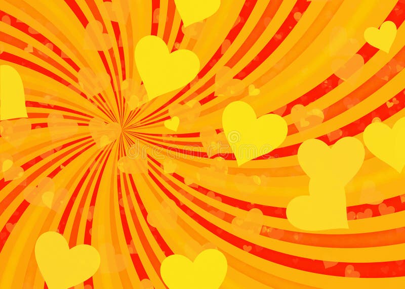 Dreamy Light Hearts on Sun Rays Backgrounds Stock Illustration ...