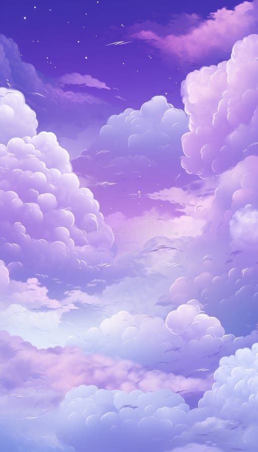 Dreamy Moonlight Sky with Purple Gradient Clouds, Perfect Phone ...