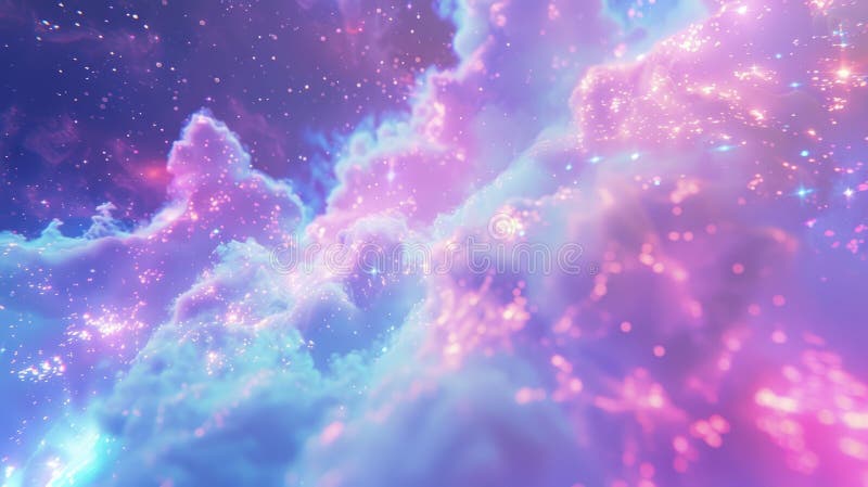 Dreamy Nebula Clouds in Pastel Colors, Galaxy Background Stock ...