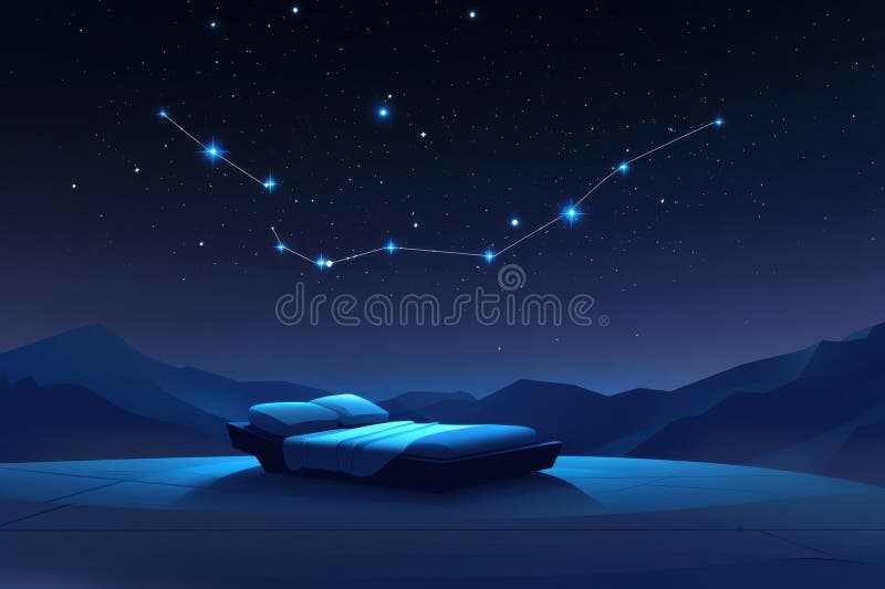 Dreamy Night Sky with Bed Under Constellation: Sleep Amidst Starry ...