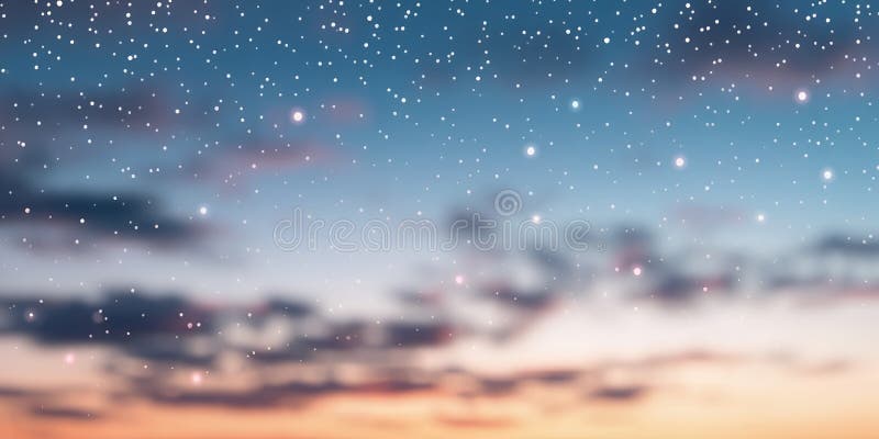 Dreamy Night Sky with Stars Stock Illustration - Illustration of soft ...