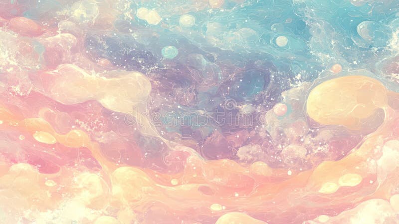 A Dreamy Pastel Abstract Background with Soft Swirls and Cosmic ...