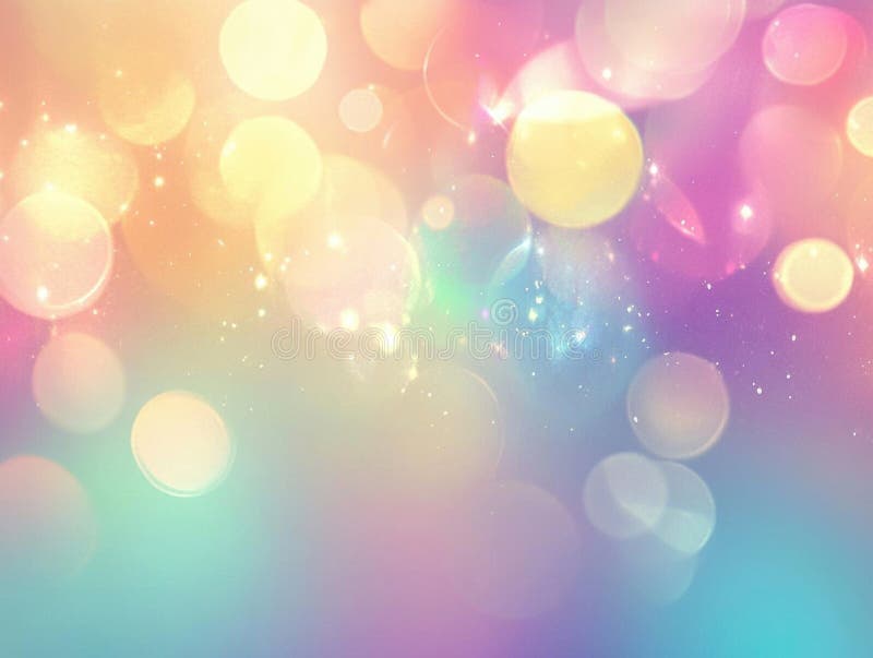 Dreamy Pastel Bokeh Background with Sparkling Lights Stock Illustration ...