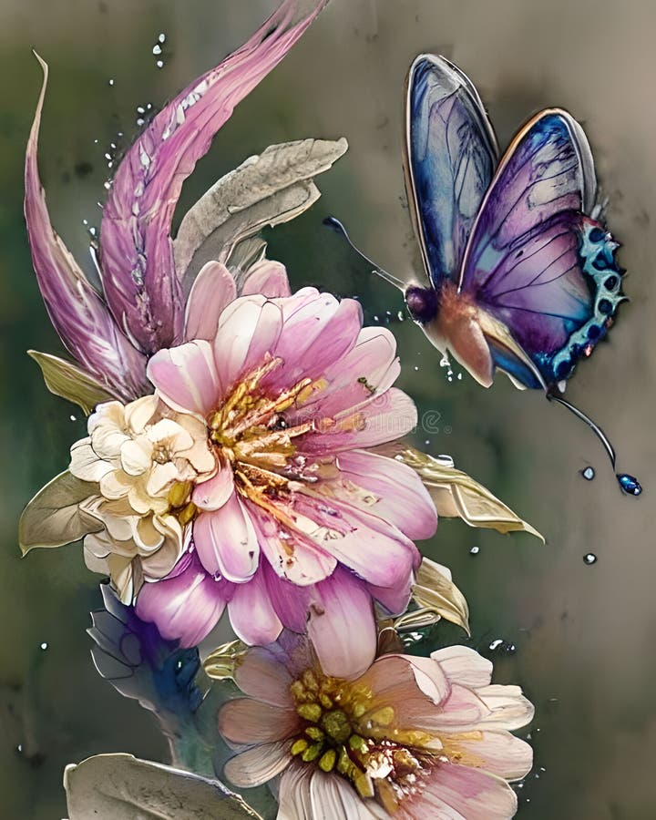 Detail Butterfly Botanical Drawing Stock Illustrations – 79 Detail ...