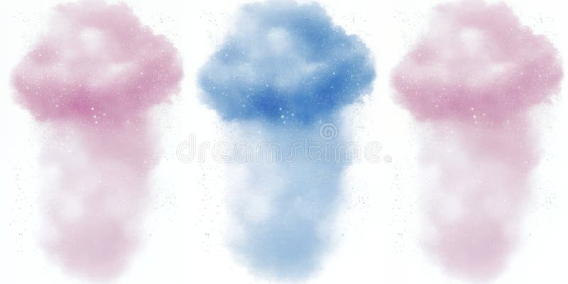 Dreamy Pastel Clouds Galaxy Dust Pink Blue Sparkle Background Stock ...
