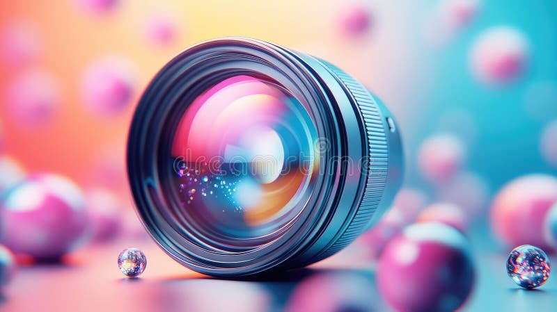 Dreamy Pastel Colored Camera Lens Floating Spheres Stock Photos - Free ...
