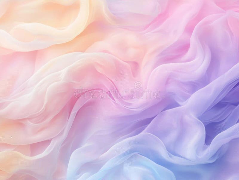 Dreamy Pastel Fabric Background, Soft, Flowing Texture in Rainbow Hues ...