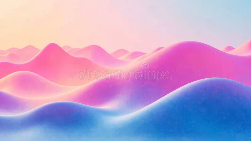 Dreamy Pastel Gradient Hills in Soft Light at Sunrise Stock ...