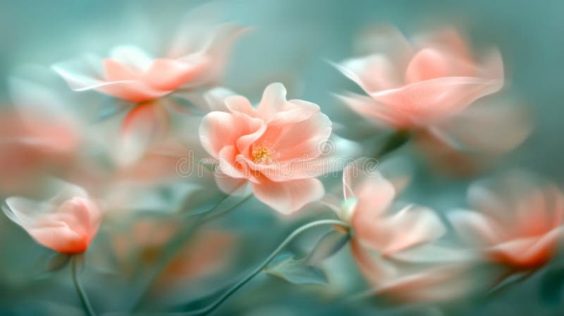 Dreamy Pastel Pink Roses in Soft Focus Stock Illustration ...