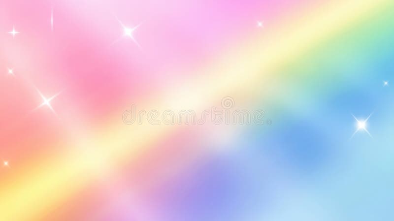 Dreamy Pastel Rainbow Background with Subtle Texture and Sparkling ...