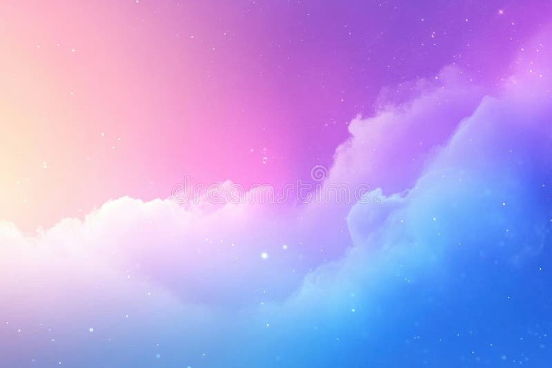 Dreamy Pastel Sky with Fluffy Clouds, a Beautiful Background for Design ...