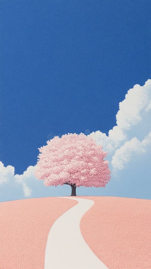 Minimalist Anime Pastel Serene Horizon Stock Illustration ...