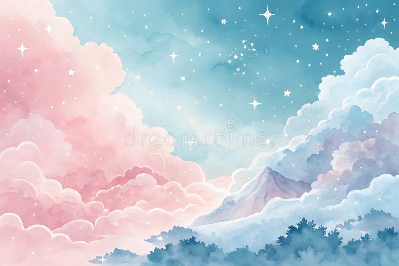 Dreamy Pastel Watercolor Background for Calm Designs Stock Illustration ...