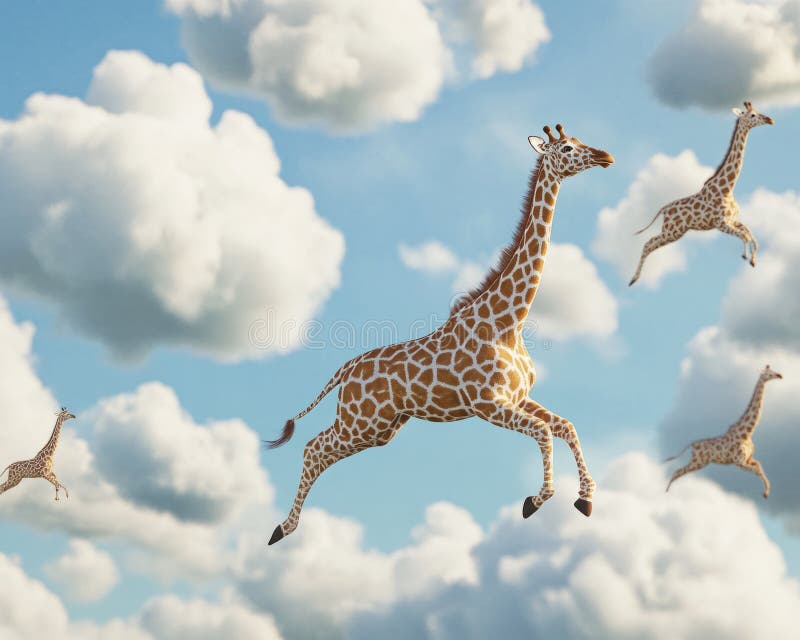 Giraffe Spots Floating Like Clouds Dreamy Macro Tileable Stock ...