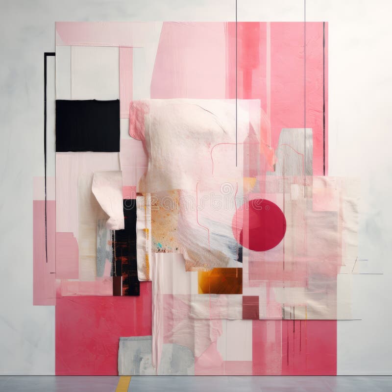 Dreamy Pink and Black Abstract Wall Installation: Redshift-inspired ...