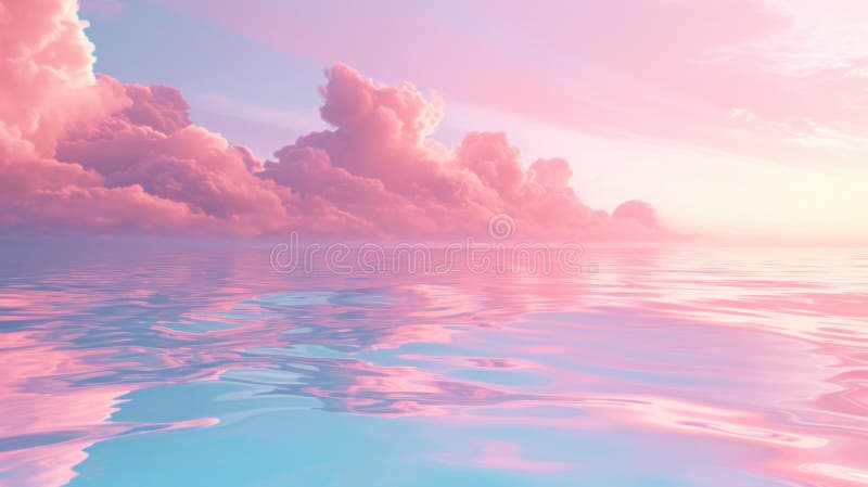 Dreamy Pink Horizon. Copy Space. AI Generated. AI Generated Stock ...