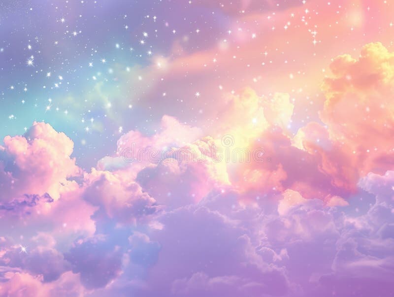 Dreamy Pink and Purple Sky with Clouds Stock Image - Image of dreamy ...