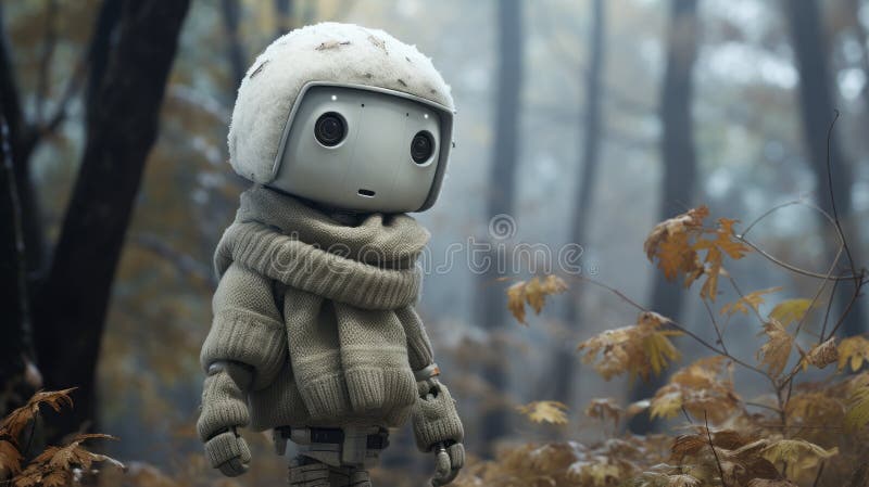 Dreamy Robot in the Woods: Ultra Realistic, Warmcore, and Cute Stock ...
