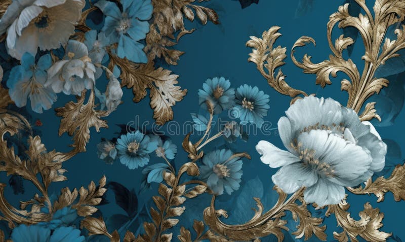 Dreamy Rococo Blooms with Intricate Details in Pastel Colors Creating ...