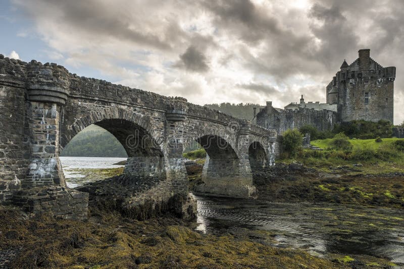 A Dreamy Scottish Castle with an Old Stone Bridge Stock Photo - Image ...