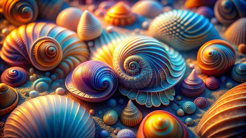A Dreamy Seashell Mosaic Immersive Ocean Texture Background for Design ...