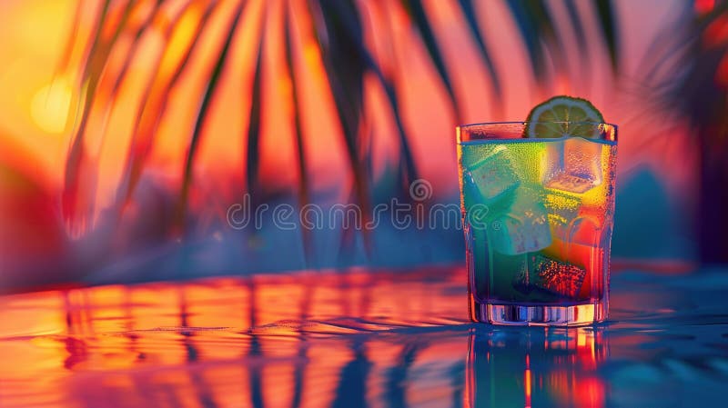 Dreamy Soft Focus Beach Bar with Palms and Coastal Summer Mood Stock ...