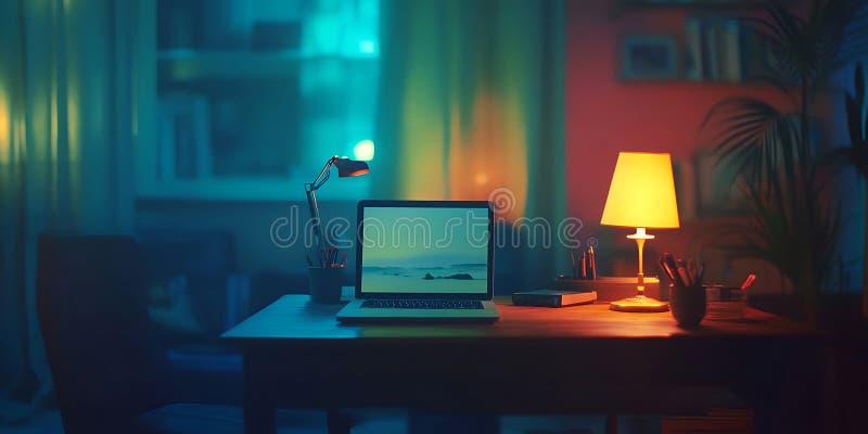 Dreamy Soft-Focus Digital Nomad Workspace for Modern Remote Lifestyle ...