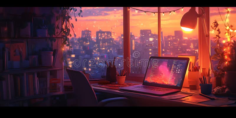 Dreamy Soft-Focus Digital Nomad Workspace for Modern Remote Lifestyle Aesthetic Stock ...